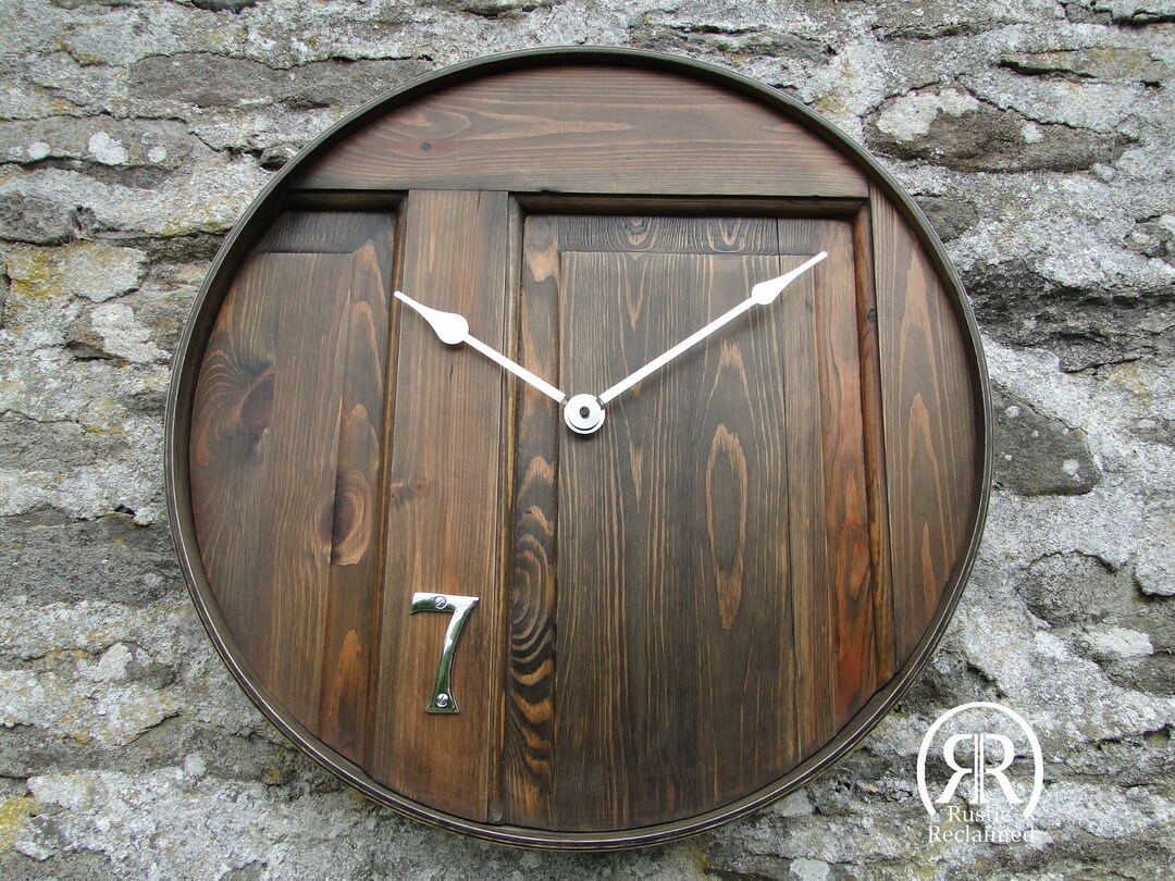 Rustic Reclaimed Panel Door Wall Clock 22 Inch - Etsy