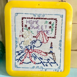 Vintage Child's Home Sweet Home Embroidery Needlepoint Sampler in ...