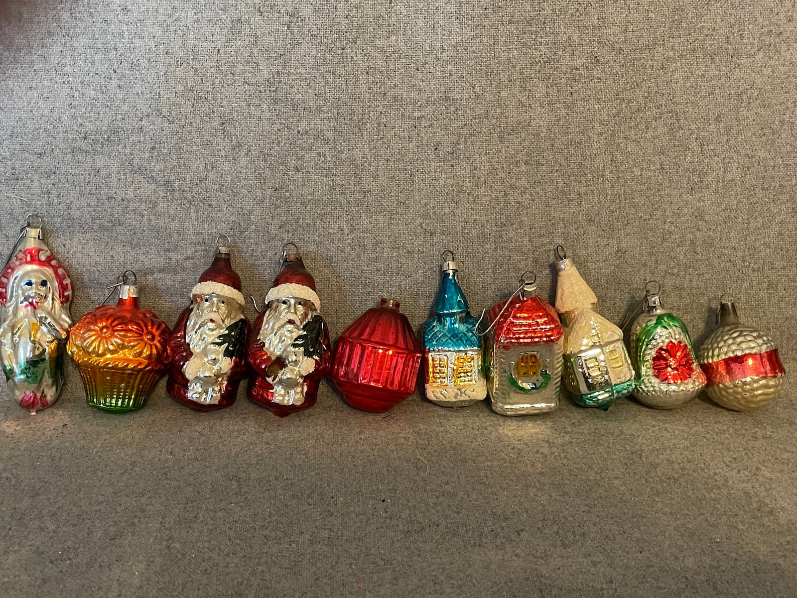 German Hand Blown Glass Ornaments- Delicate Christmas Tree Gems