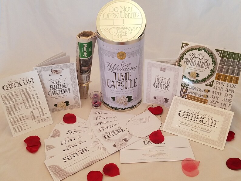 Wedding Time Capsule Container - Tin - Keepsake Box / Bridal Shower ...