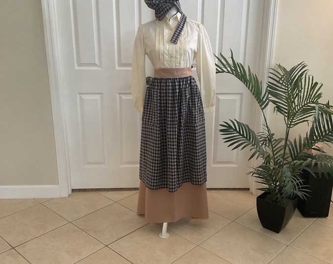 Pioneer Outfit With Skirt, Waist Apron, and Bonnet (3 Pieces), Custom ...