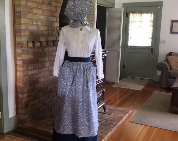 Pioneer Outfit With Skirt, Waist Apron, and Bonnet 3 Pieces, Custom ...