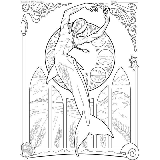 Merfolk Coloring Page. - Etsy
