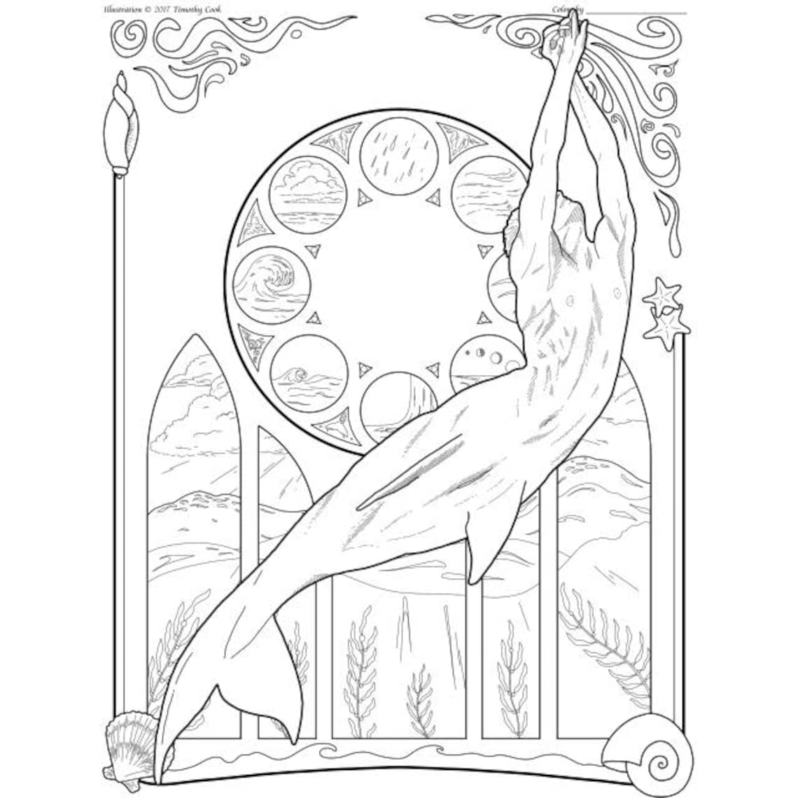 Merfolk Coloring Page. - Etsy
