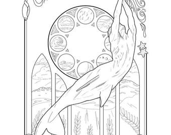 Merfolk Coloring Page. - Etsy