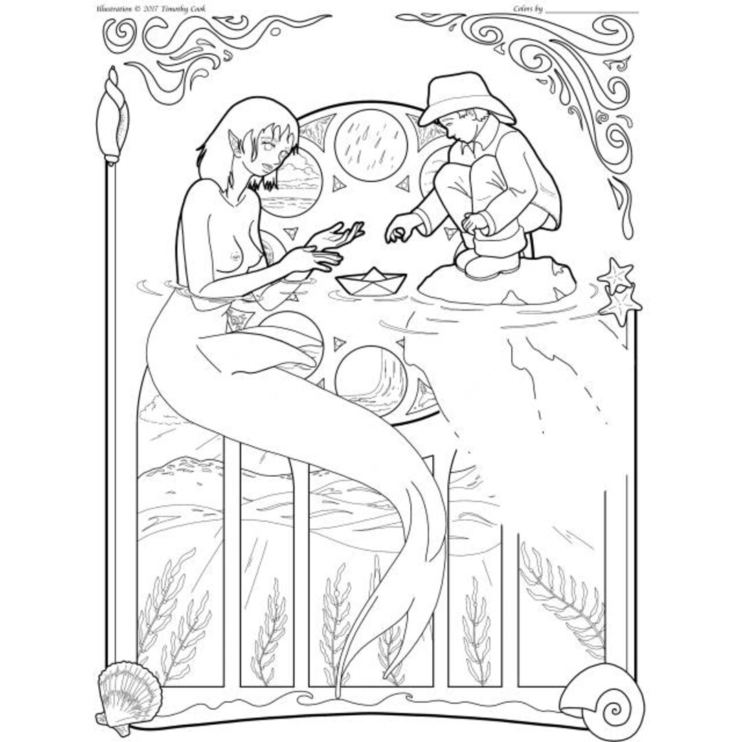 Coloring Page From "merfolk" Section 2 - Etsy