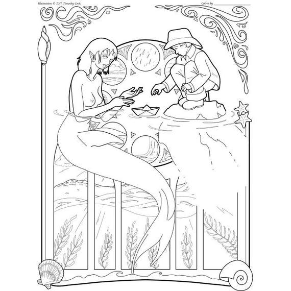 Coloring Page From merfolk Section 2 - Etsy