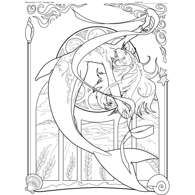 Merfolk Coloring Page. - Etsy