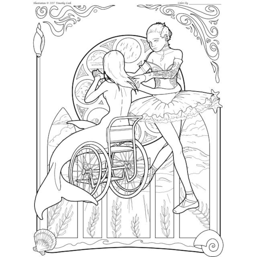 Coloring Page From "merfolk" Section 2 - Etsy