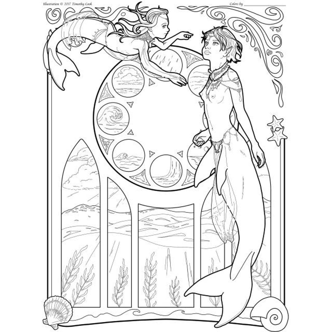 Coloring Page From "merfolk" Section 3 - Etsy