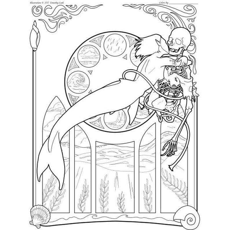 Coloring Page From merfolk Section 2 - Etsy