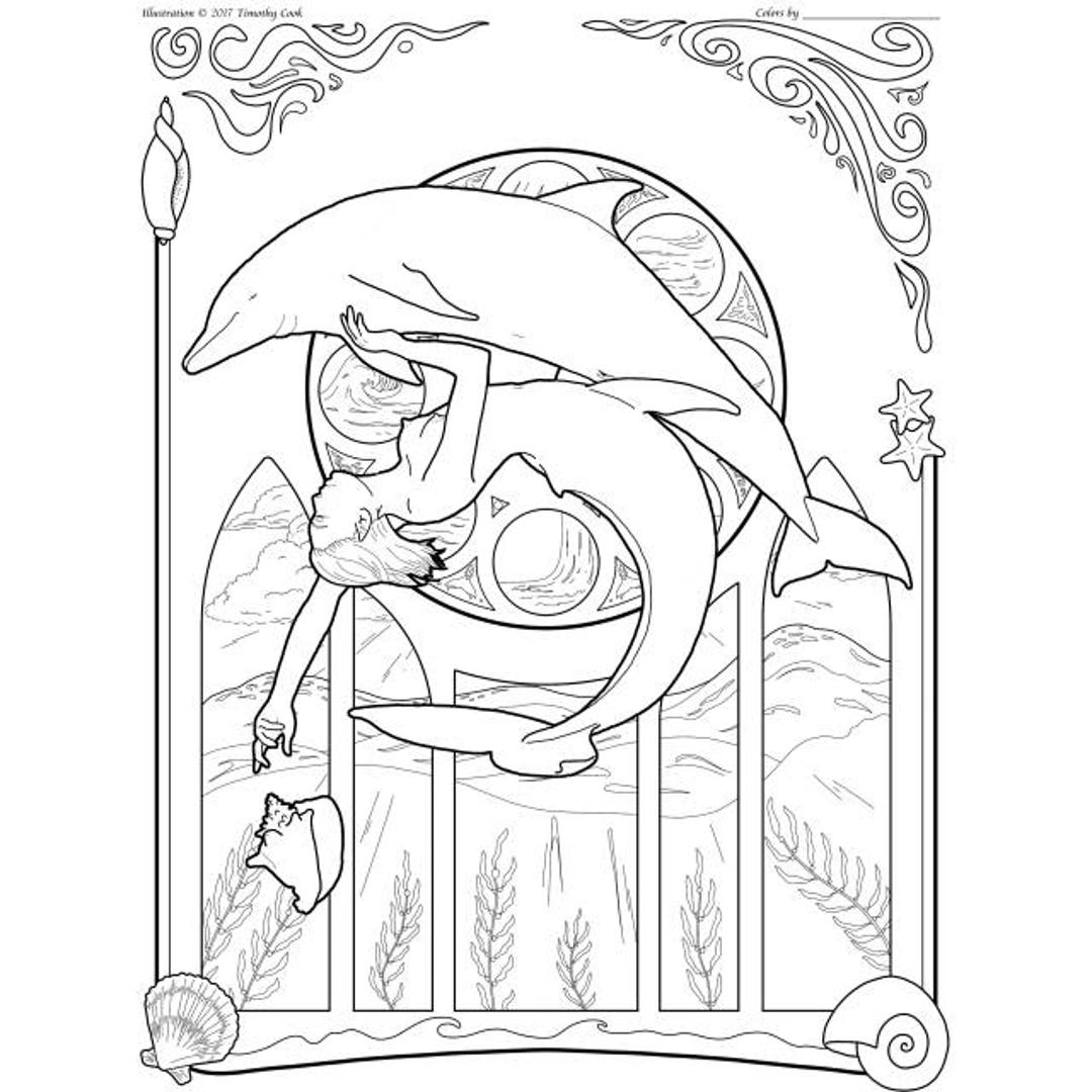 Coloring Page From merfolk Section 3 - Etsy