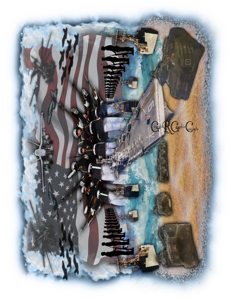 Abstract US Patriotic Marine Corp USMC Military Soldiers - Etsy