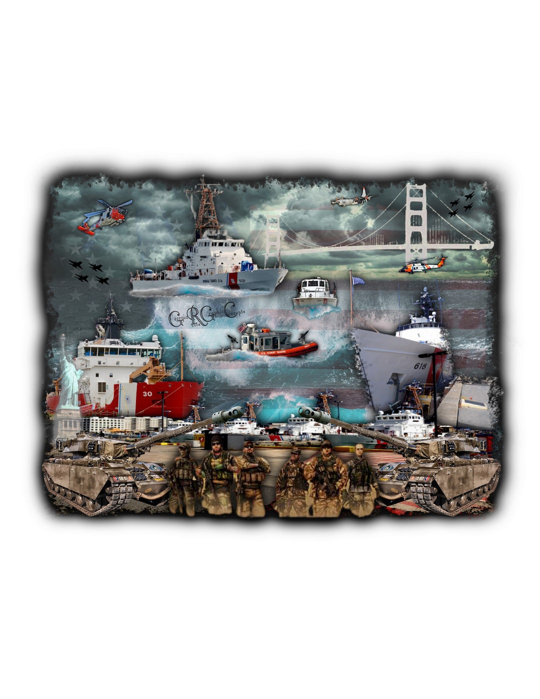 US Military Patriotic Flag Collage: Army, Navy, Air Force (PNG/JPEG ...