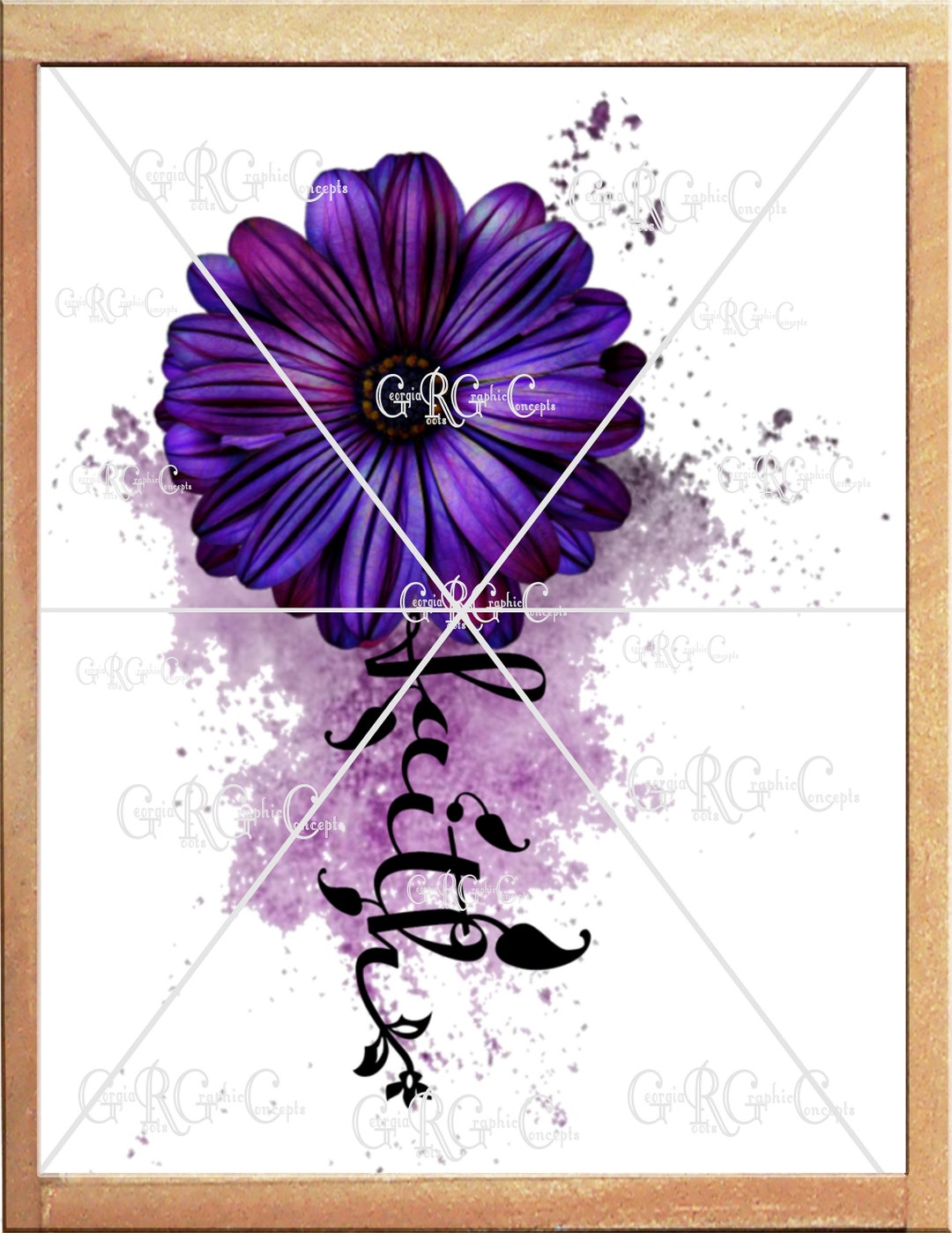 Purple Daisy Flower Faith, Flower PNG/JPEG, Digital Download, Instant ...