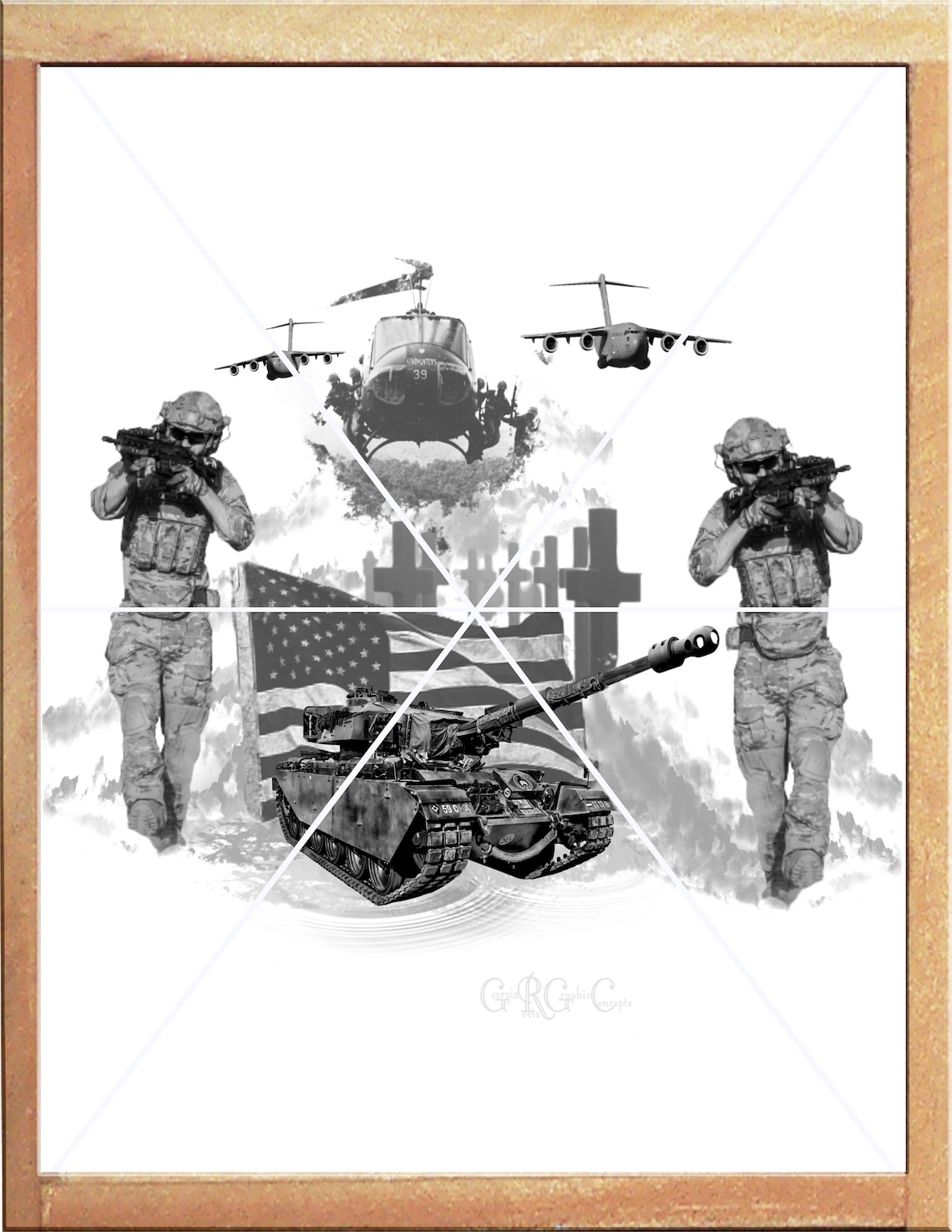 Abstract Black And White Patriotic Military Soldiers PNG/JPEG | Etsy