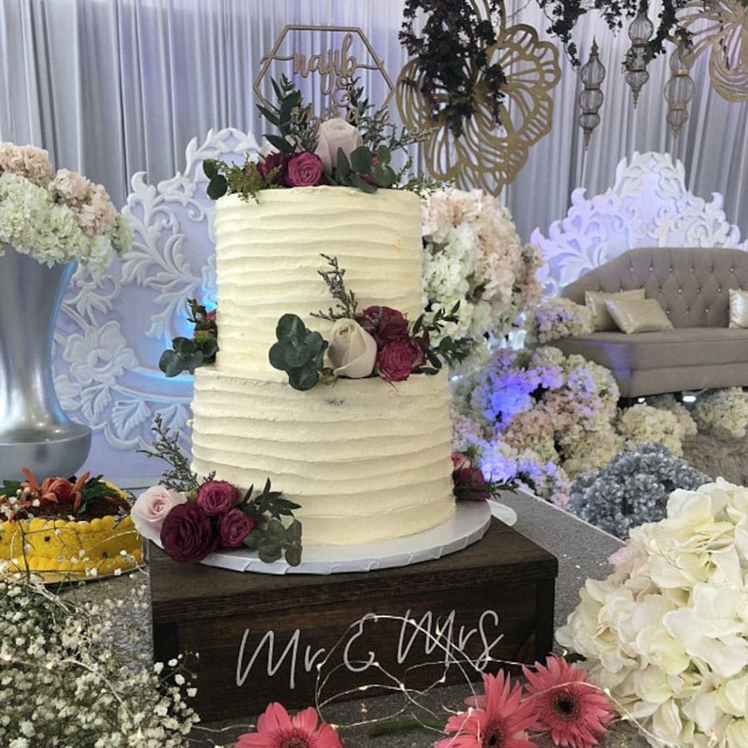 Wedding Cake Stand Square Rustic Wooden Cake Stand Love Cake Stand Dark ...