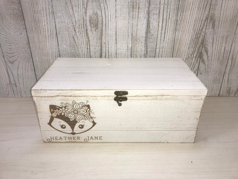 Child Keepsake box Memory Box Rustic Wooden box woodland | Etsy