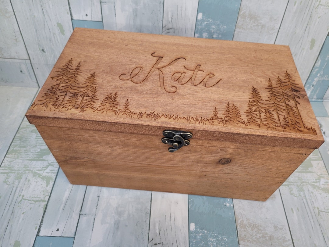 Large Personalized Travel Themed Keepsake Box Rustic Keepsake Box - Etsy