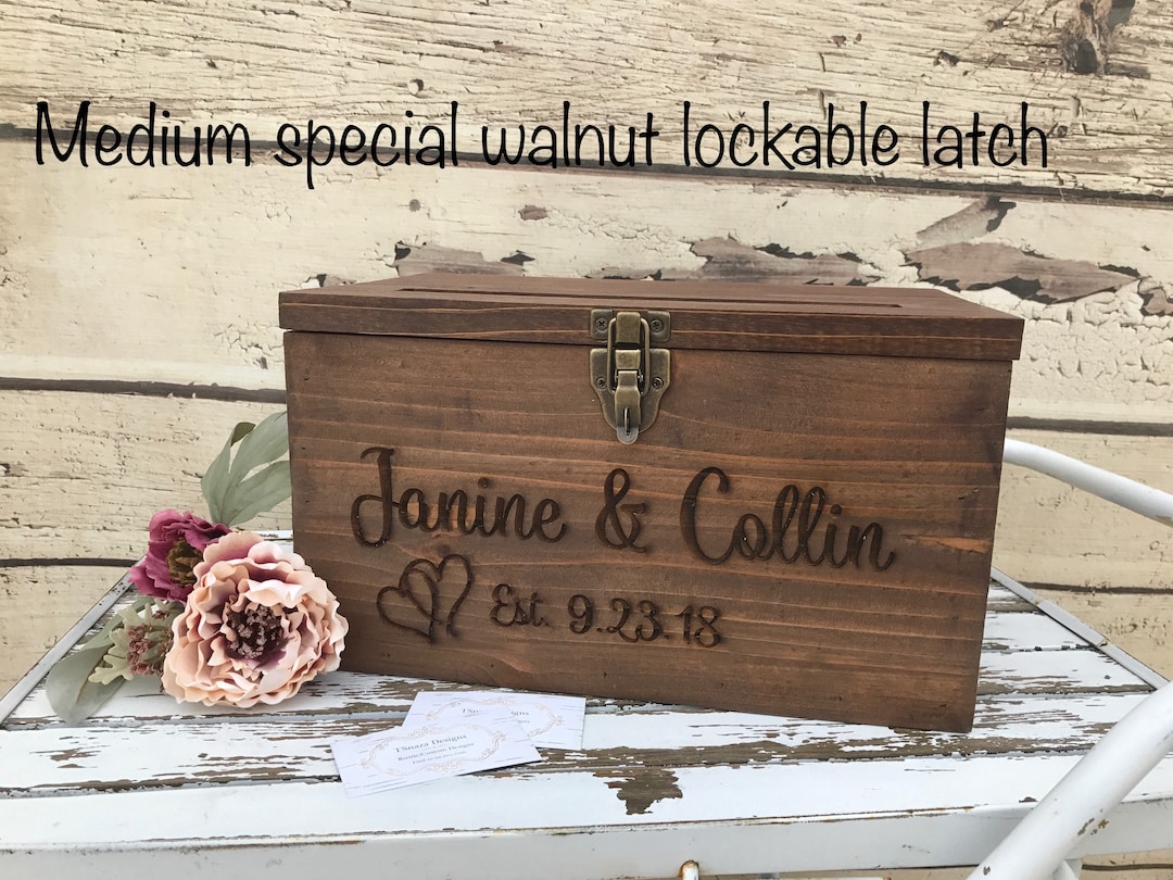 Rustic Wooden Wedding Card Box – Rustic Barnwood Card Holder for Bridal ...