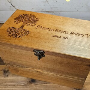 Rustic Family Tree Keepsake Box | Laser Engraved Tree of Life Memory ...