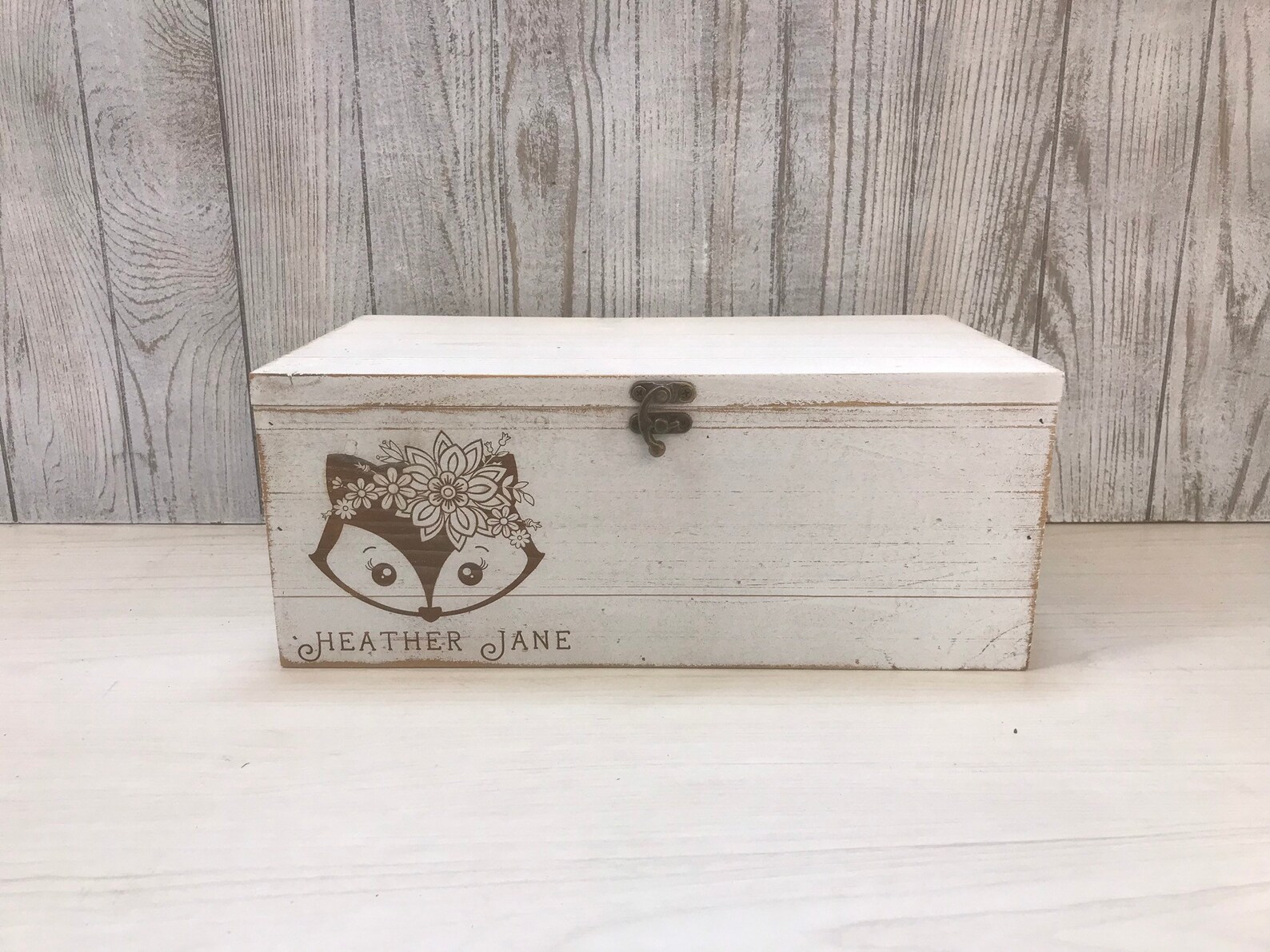 Child Keepsake Box Memory Box Rustic Wooden Box Woodland | Etsy