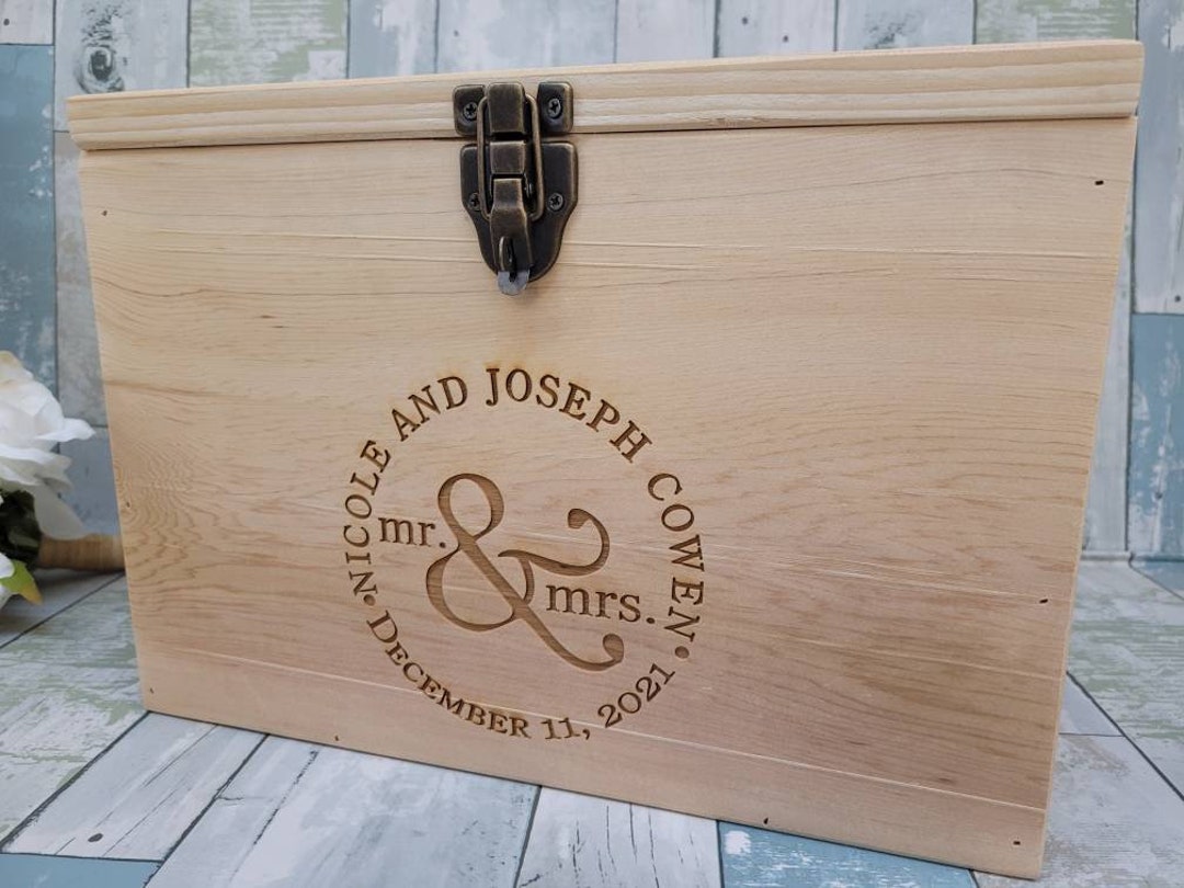 Rustic Wedding Card Box - Wedding Card Box Personalized - Wooden ...