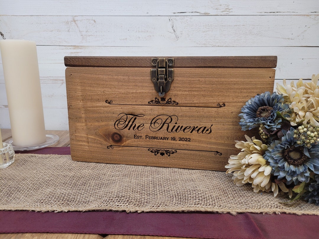Wedding Card Box Ex Large Rustic Wooden Card Box Personalized Card Box ...