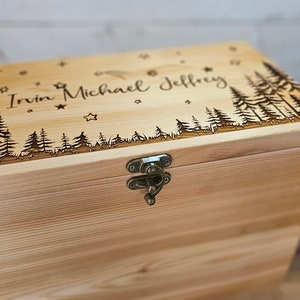 Large Rustic Keepsake Box Mens Personalized Keepsake Box Dads Travel ...