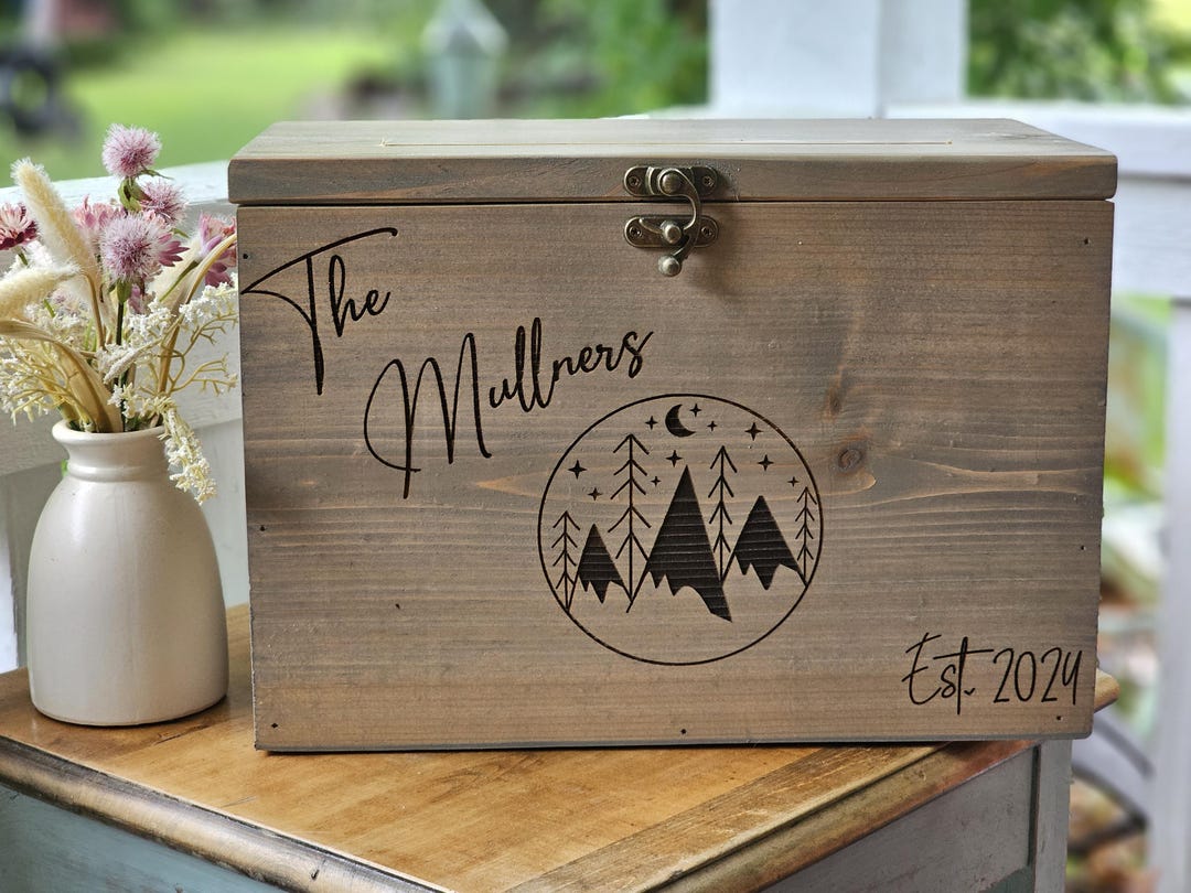 Rustic Wedding Card Box, Barn Wedding Decor, Anniversary Card Box ...
