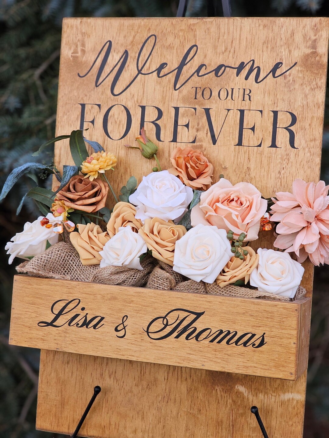 Personalized Flower Box Welcome Sign, Wedding Welcome Sign - Etsy