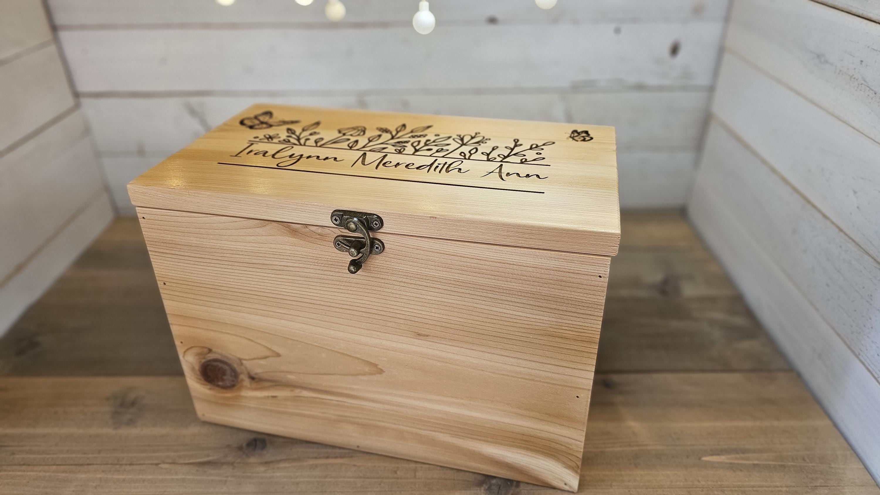 Keepsake Boxes for Little Girl, Wooden Memory Box, Time Capsule Box ...