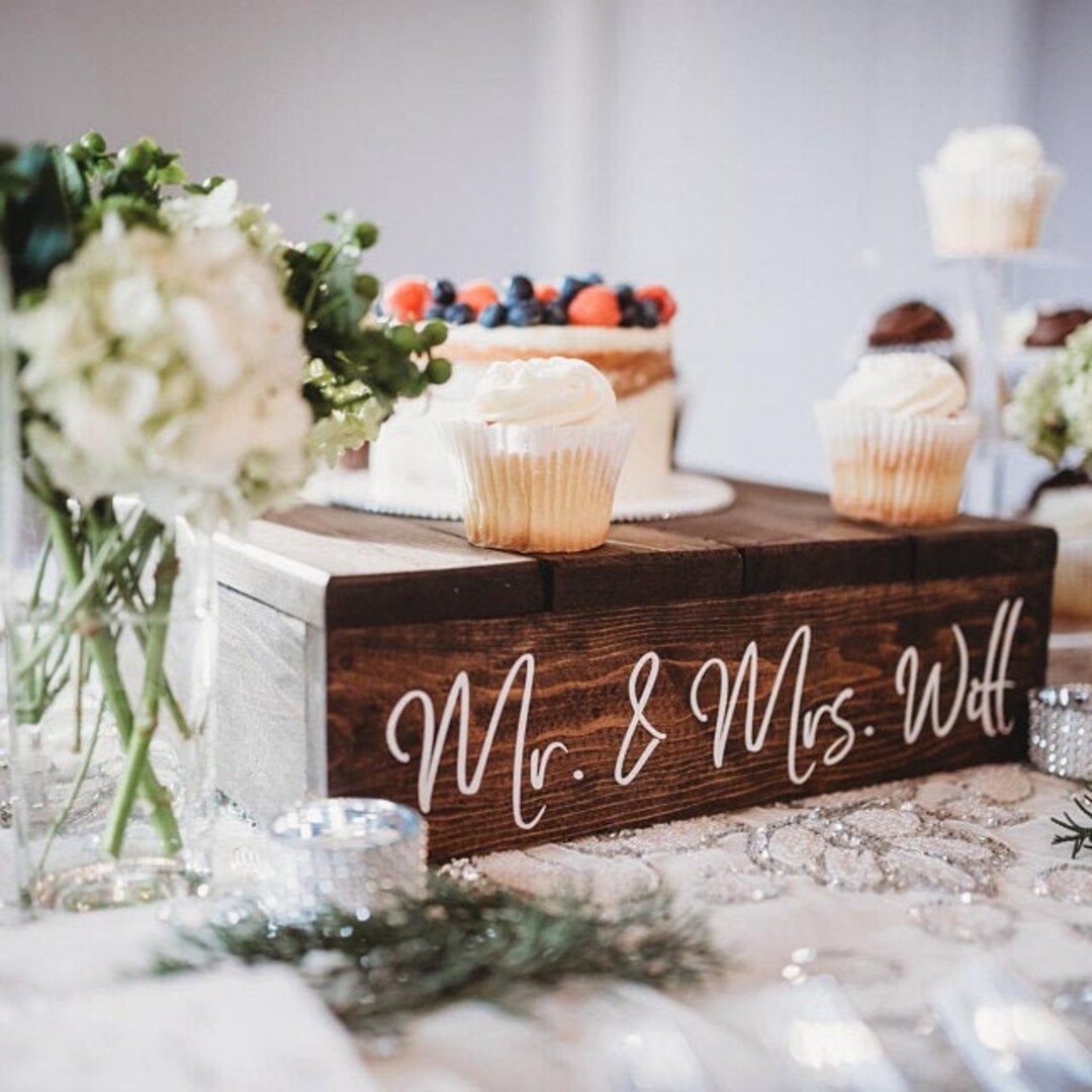 Rustic Wooden Cake Stand Personalized Barn Wedding Cake Stand - Etsy