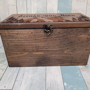 Large Rustic Keepsake Box Mens Personalized Keepsake Box Dads Travel ...