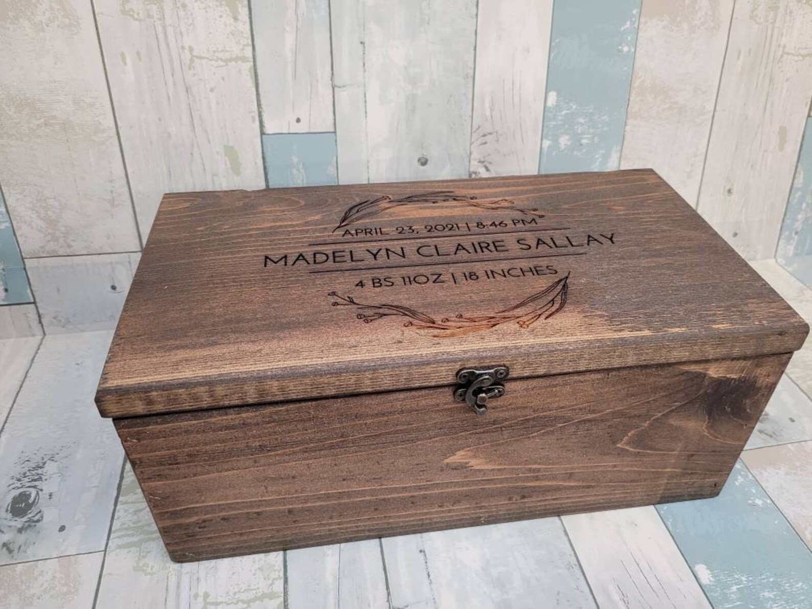 Newborn Keepsake Boxes for Babies Personalized Wooden Memory | Etsy