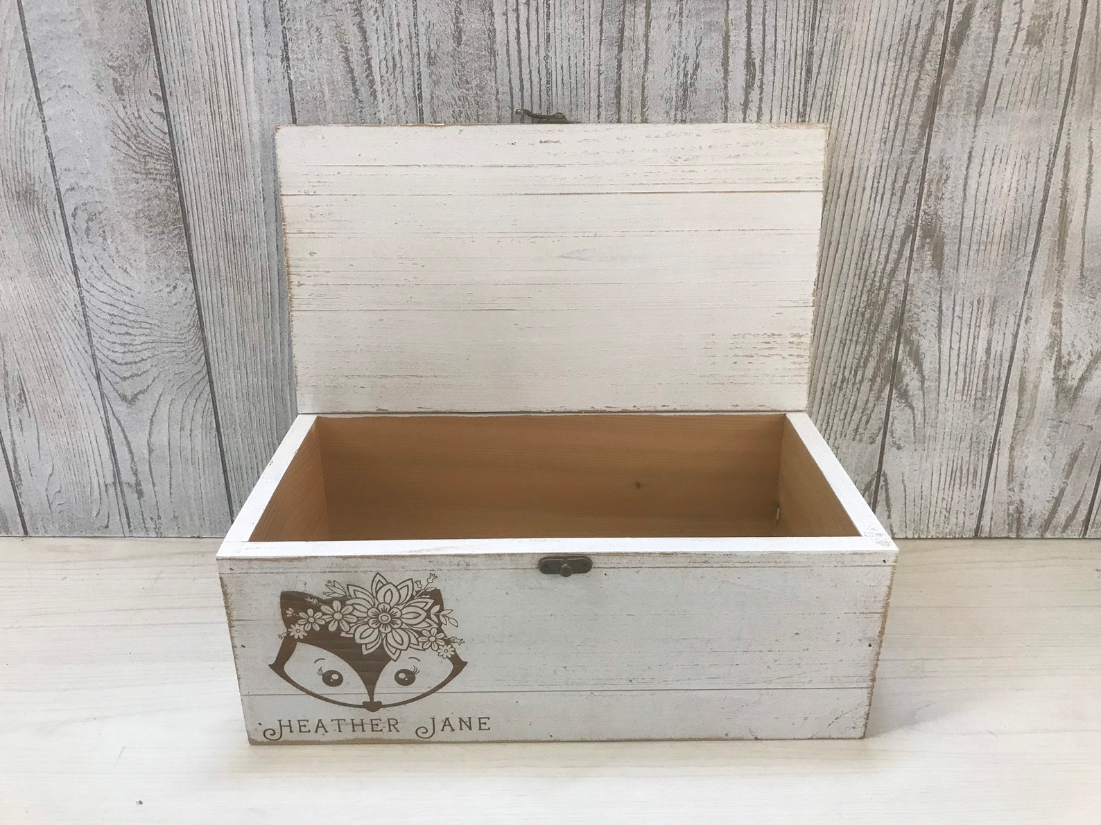 Child Keepsake Box Memory Box Rustic Wooden Box Woodland - Etsy