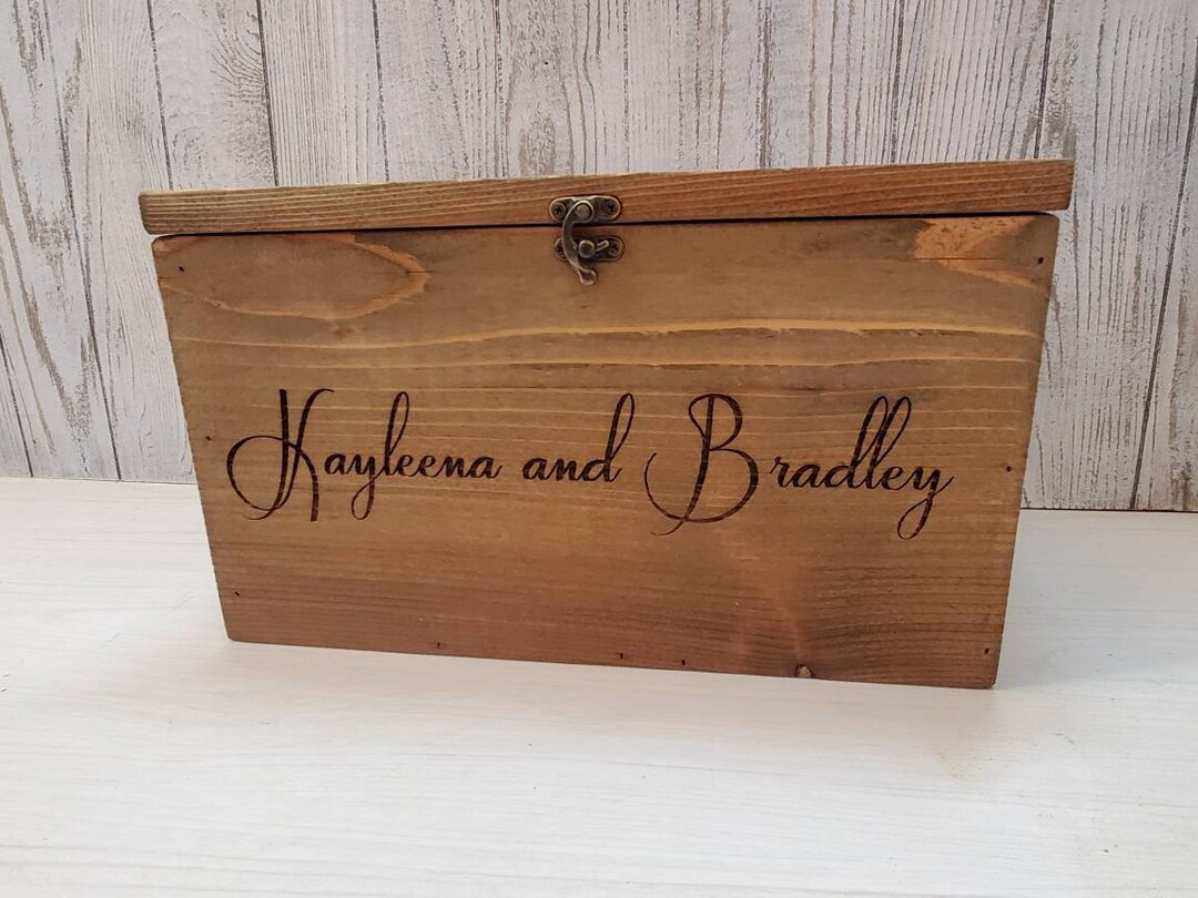 Rustic Wood Card Box, Card Box, Wedding Cards, Laser Engraved Wedding ...