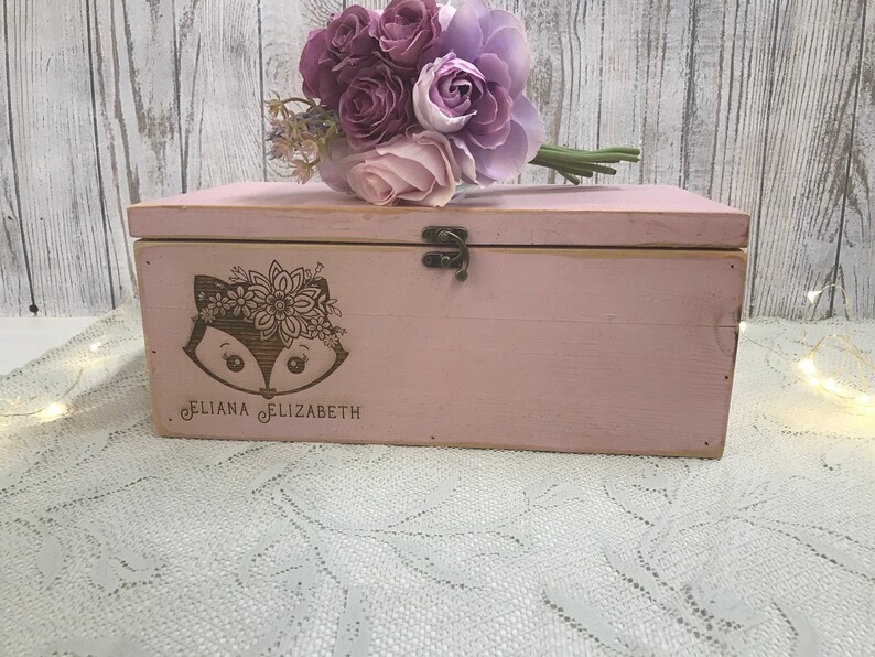 Child Keepsake box Memory Box Rustic Wooden box woodland | Etsy