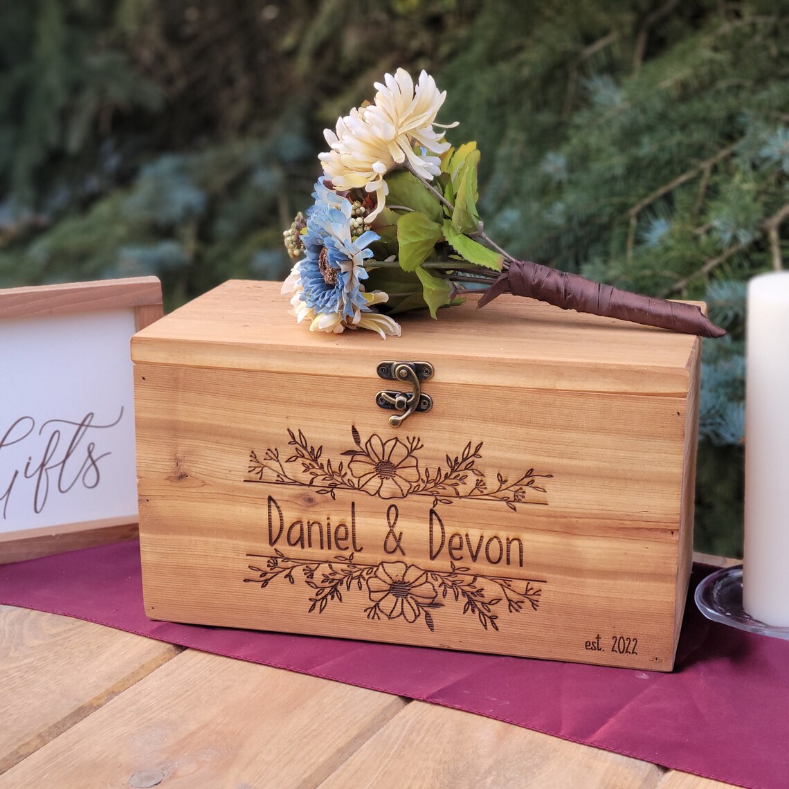 Wedding Card Box With Lock Wedding Card Box With Slot Wood - Etsy