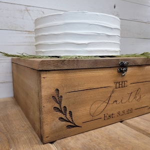 Personalized Cake Stand Keepsake Box 18x18x6 Wedding Cake Stand and ...