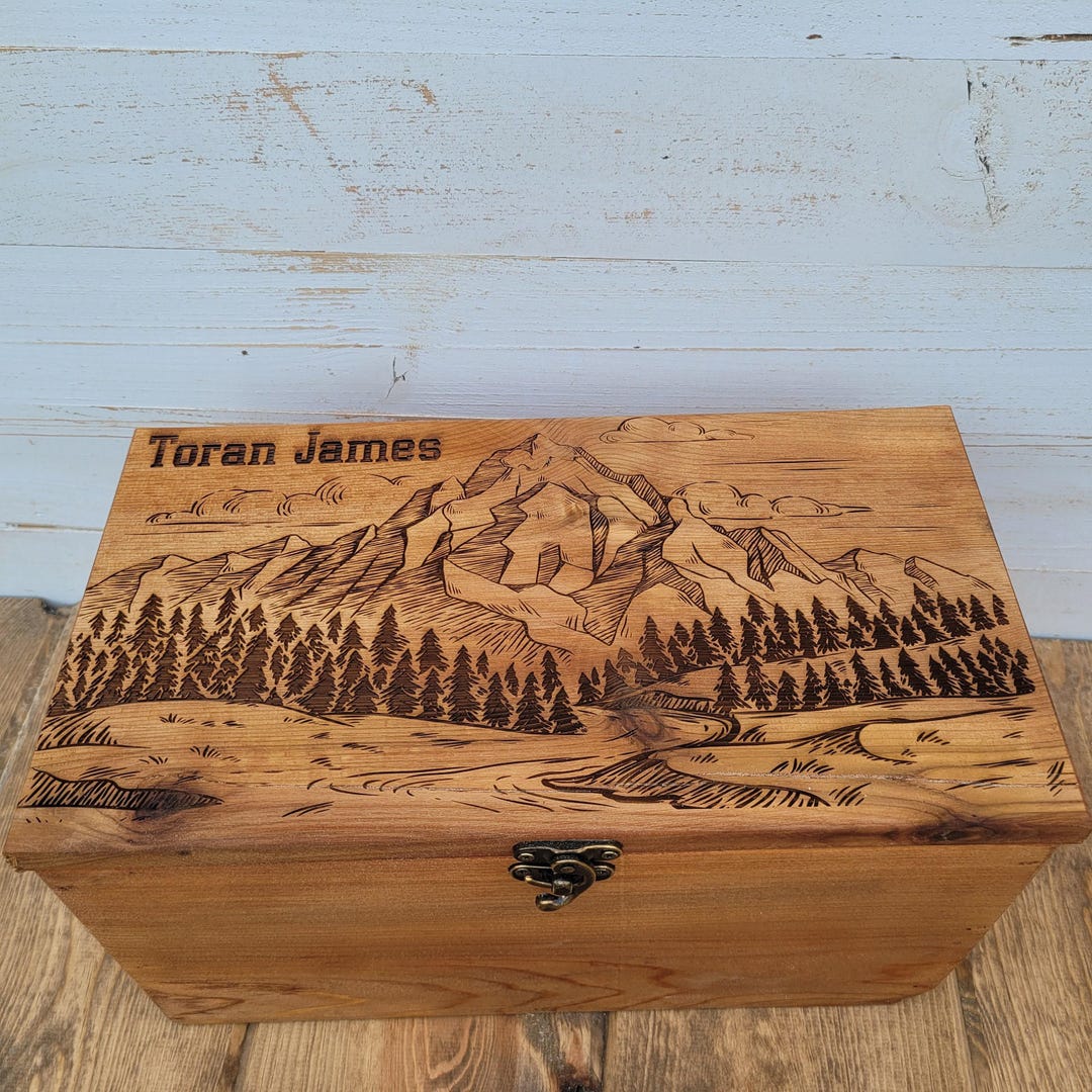Personalized Cedar Custom Keepsake Box – Engraved Wooden Memory Box ...