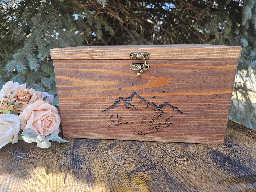 Engraved Wooden Wedding Card Box – Custom Design, Personalized Wedding ...