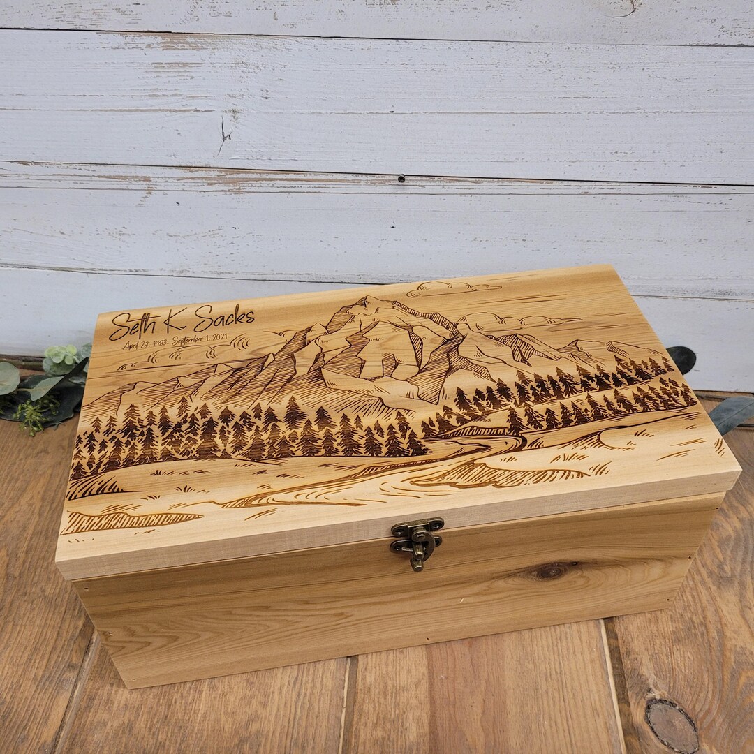 Personalized Keepsake Box | Rustic Memory Box | Mens Gift Keepsakes Box ...