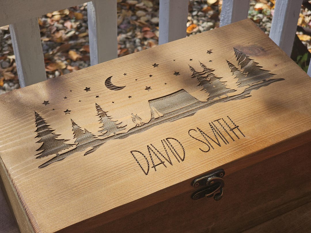 Camper Keepsake Box Rustic Memory Box Outdoorsman Gift - Etsy
