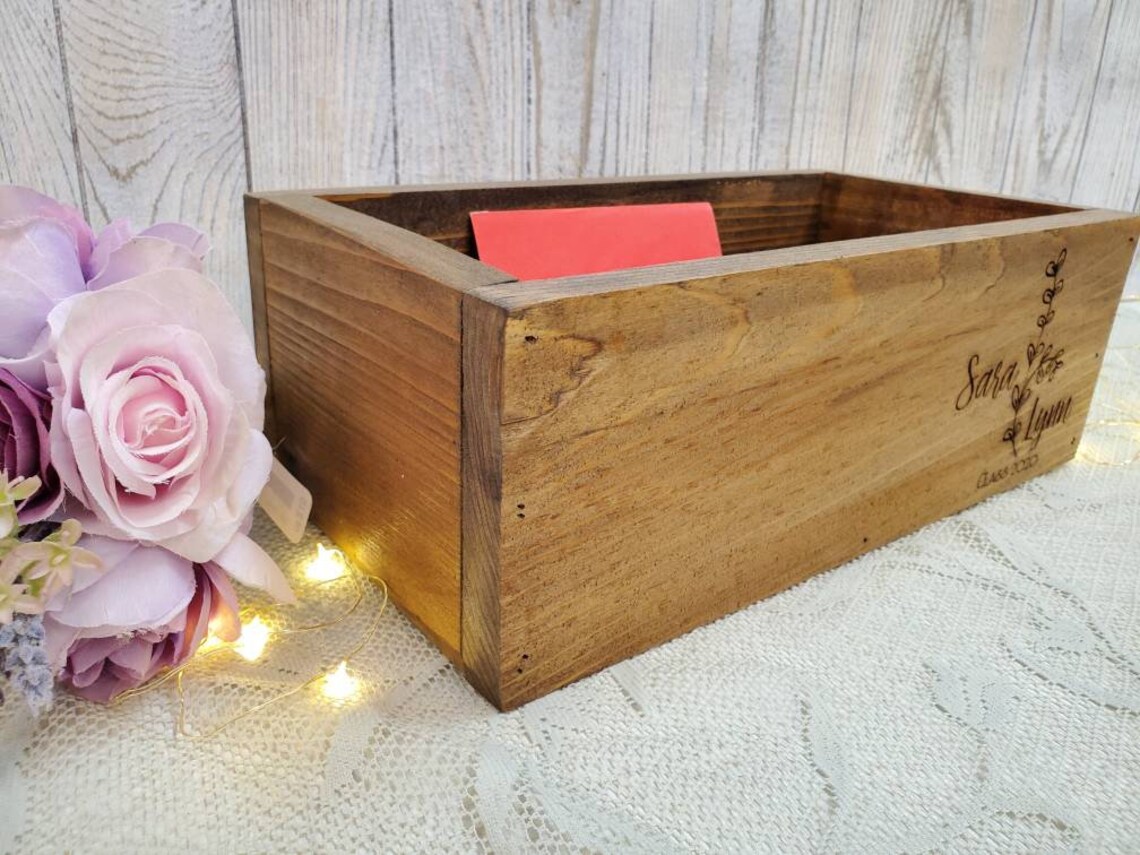 Wood Card Box Small Custom Card Box Rustic Wedding Wedding - Etsy