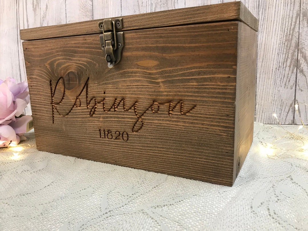 Personalized Card Box Wedding Card Holder Last Name Card Box Wedding ...