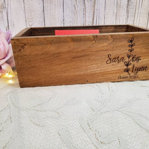Rustic Wooden Card Box Graduation Card Box Wedding Card Box | Etsy