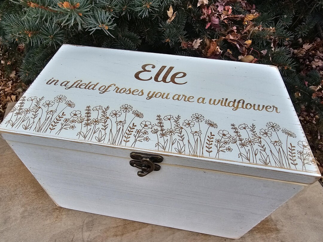 Wild Flower Keepsake Box for Girls | Personalized Memory Box | Custom ...
