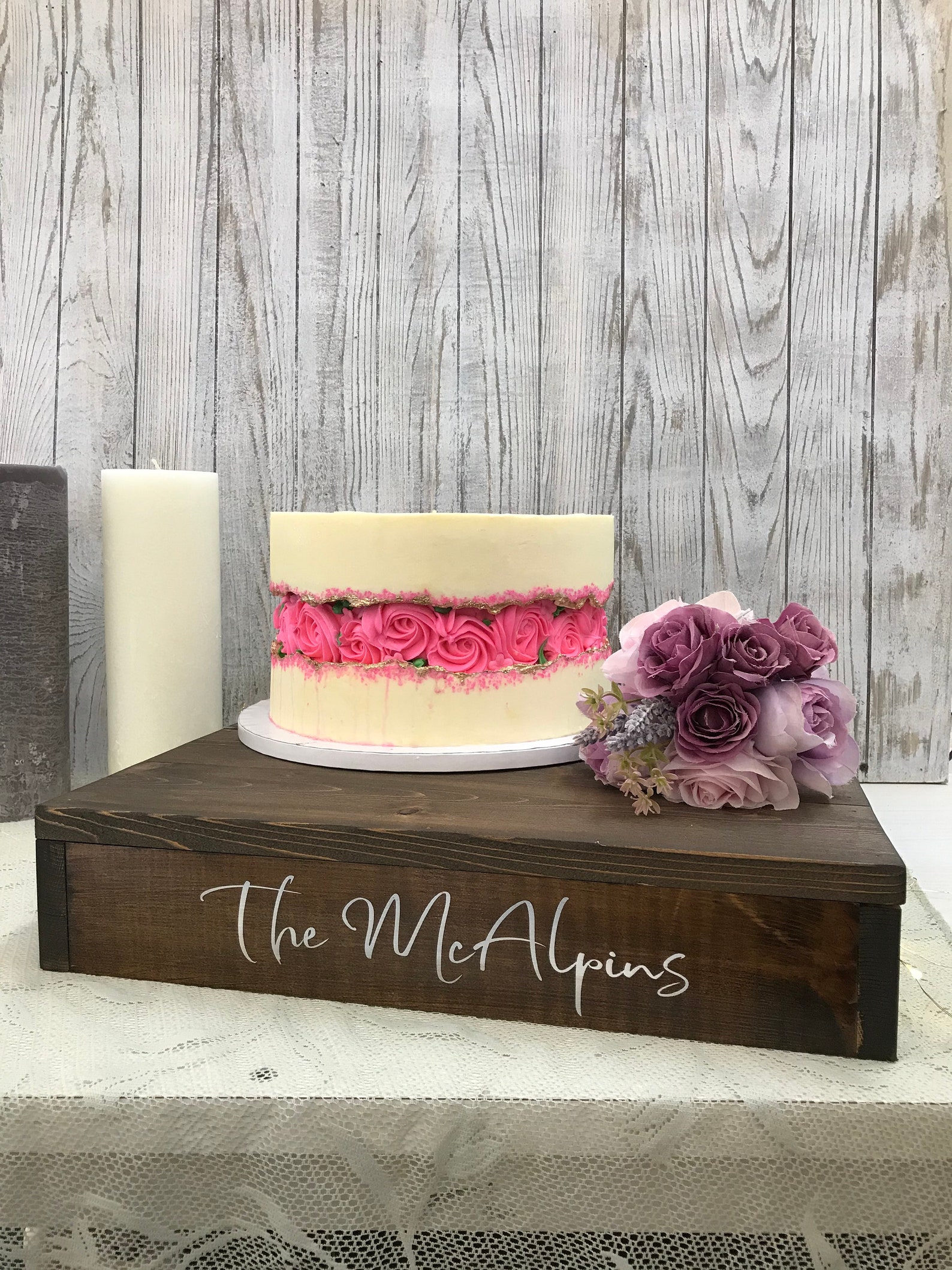 Wedding Cake Stand Square Rustic Wooden Cake Stand Love Cake - Etsy