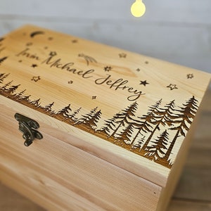 Large Rustic Keepsake Box Mens Personalized Keepsake Box Dads Travel ...